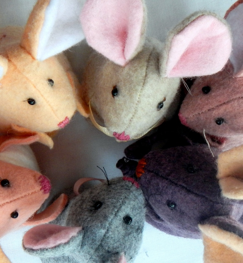 Mouse Sewing Pattern PDF 4 Inch Tall wool Felt Toy Party - Etsy