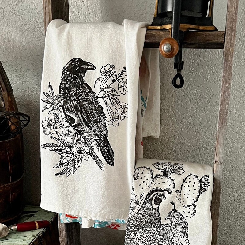 Block Print Tea Towel - Etsy