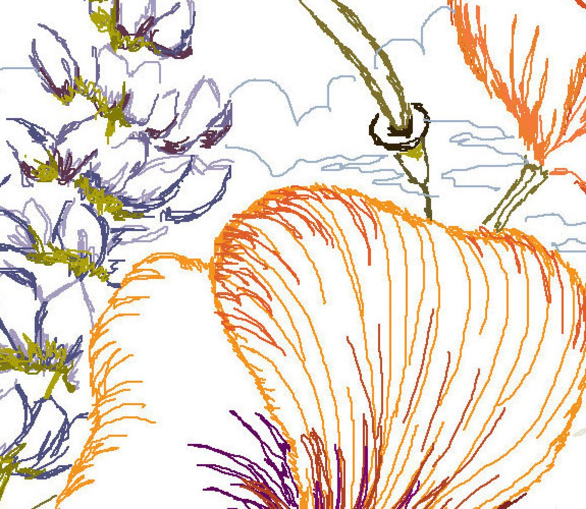 Quilt Pattern PDF //poppies and Lupine Mini Quilt Pattern // Art Quilt ...