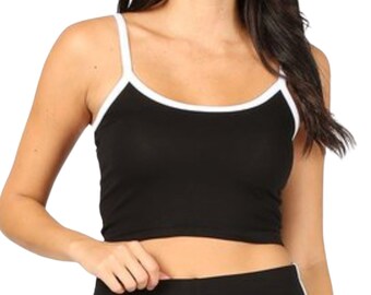 Vintage White Crop Tank Top Spaghetti Straps Lace Trim Size XS - Etsy