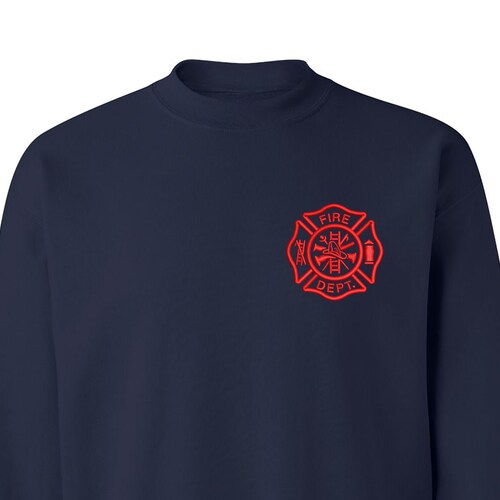 Firefighter Sweatshirt Fireman Embroidered Sweatshirt Fire | Etsy