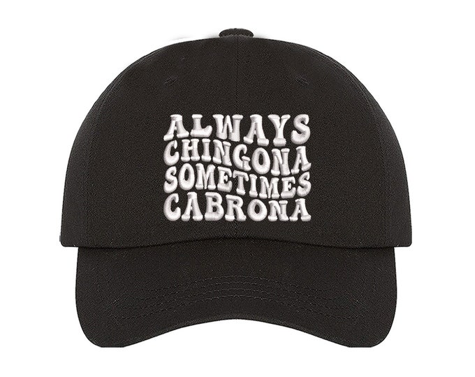 CHINGONA Dad Hat Embroidered Baseball Cap Low Profile Custom Black ...