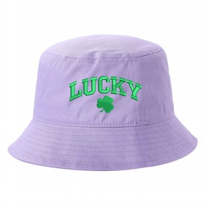 LUCKY Clover St Patricks Bucket Hat, Clover St Pattys Day Cap, St Paddy ...