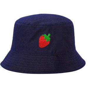 Pink Strawberry Fruit Bucket Hat, Pink Strawberry Sun Hat, Fisherman ...