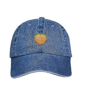 Peach Embroidered Baseball Cap, Funny Peach Butt Hats - Etsy