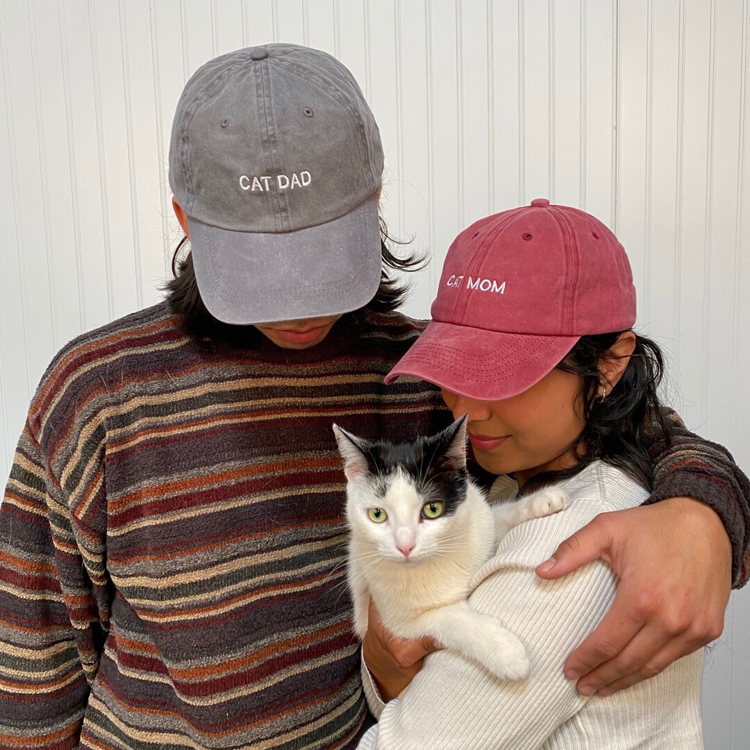 Cat Dad Washed Baseball Hat, Cat Dad Hats, Gift for Cat Dad ...