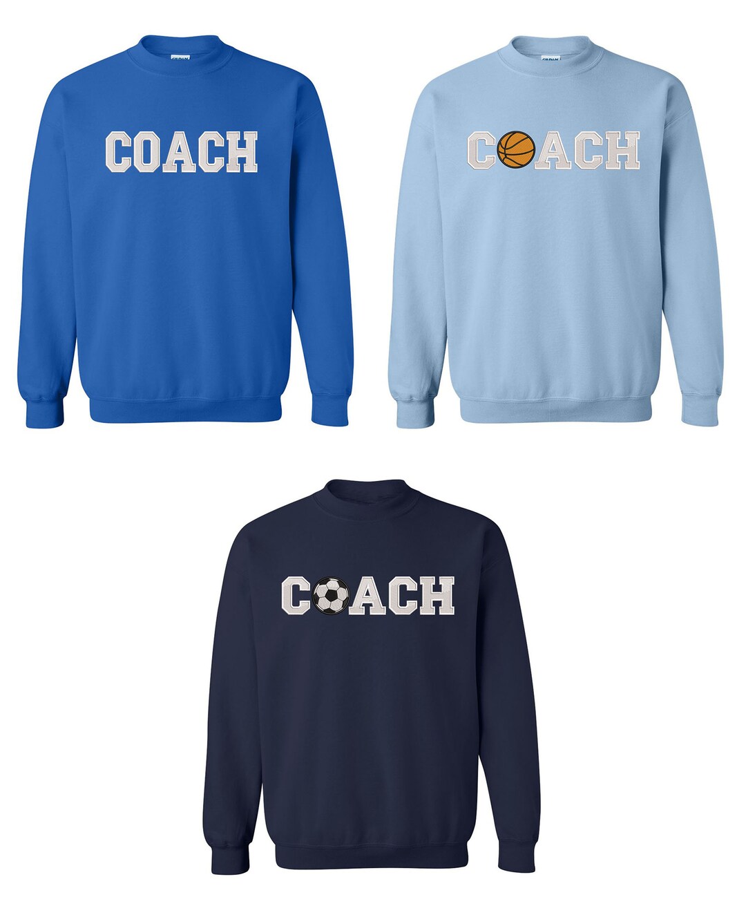 Coach Embroidered Sweatshirt, Basketball Coach, Soccer Coach, Unisex ...