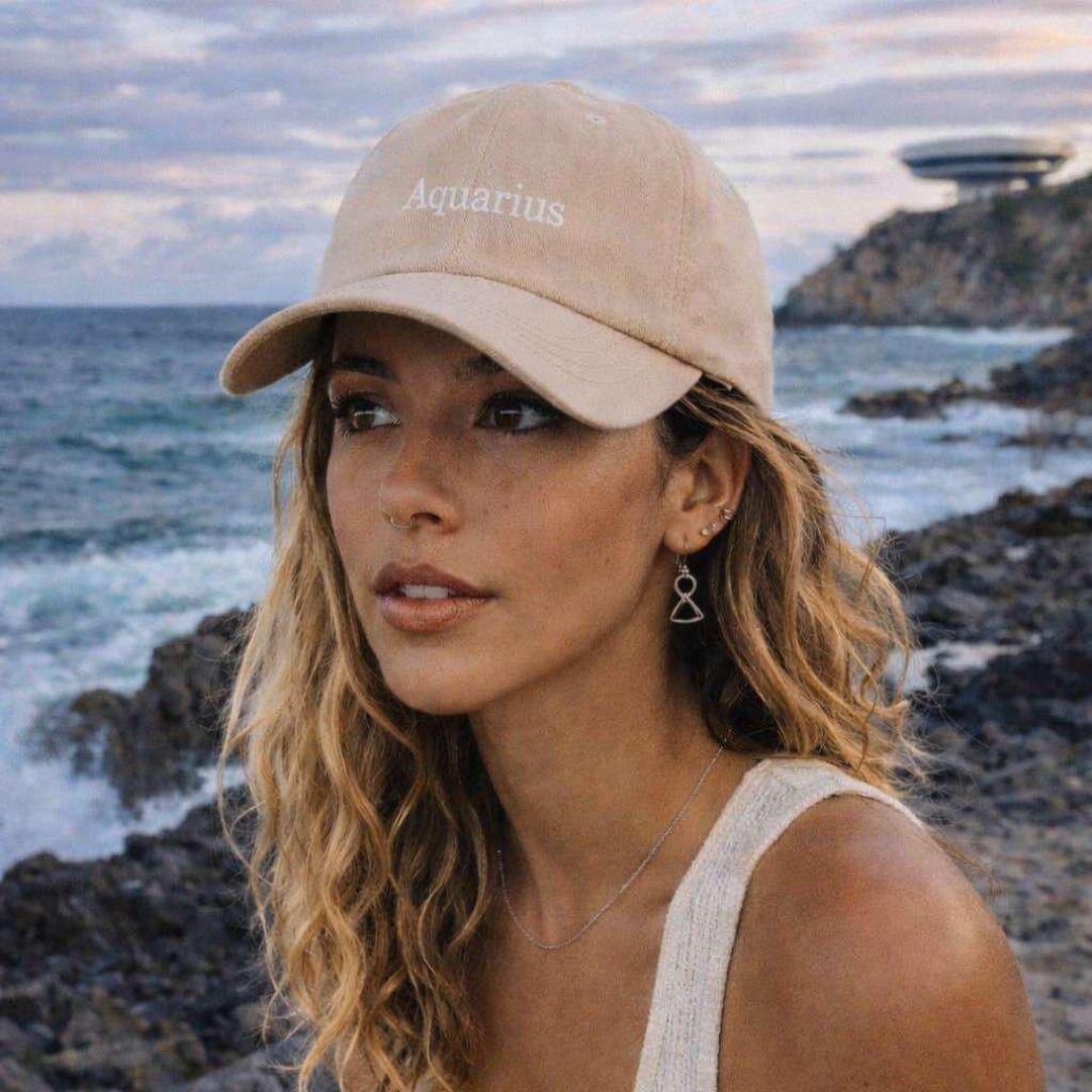 Aquarius Zodiac Embroidered Baseball Hat – Zodiac Hat, Astrology Gift ...