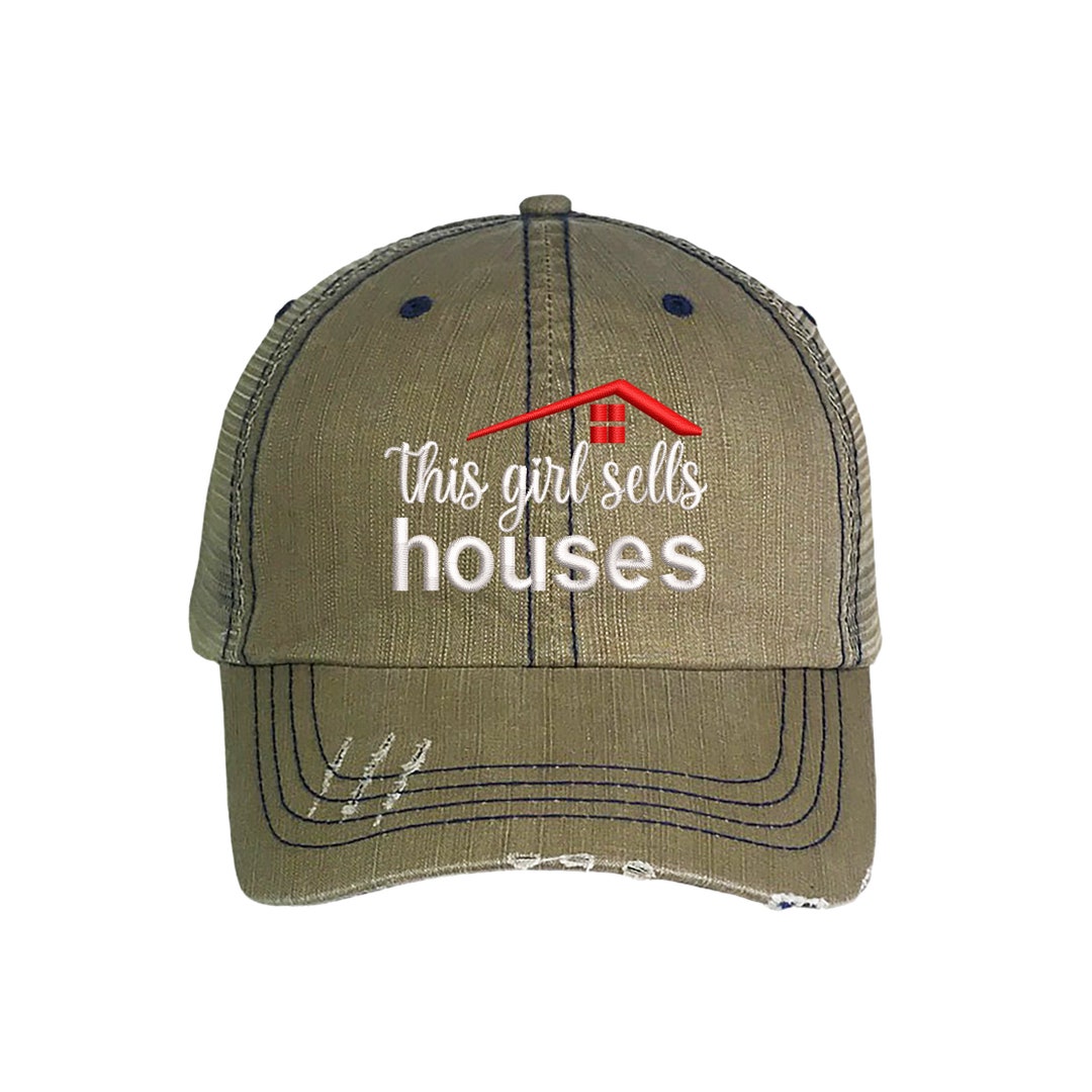 This Girl Sells Houses Trucker Hat, Realtor Distressed Trucker Hat ...