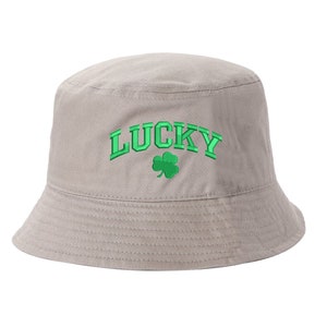 LUCKY Clover St Patricks Bucket Hat, Clover St Pattys Day Cap, St Paddy ...