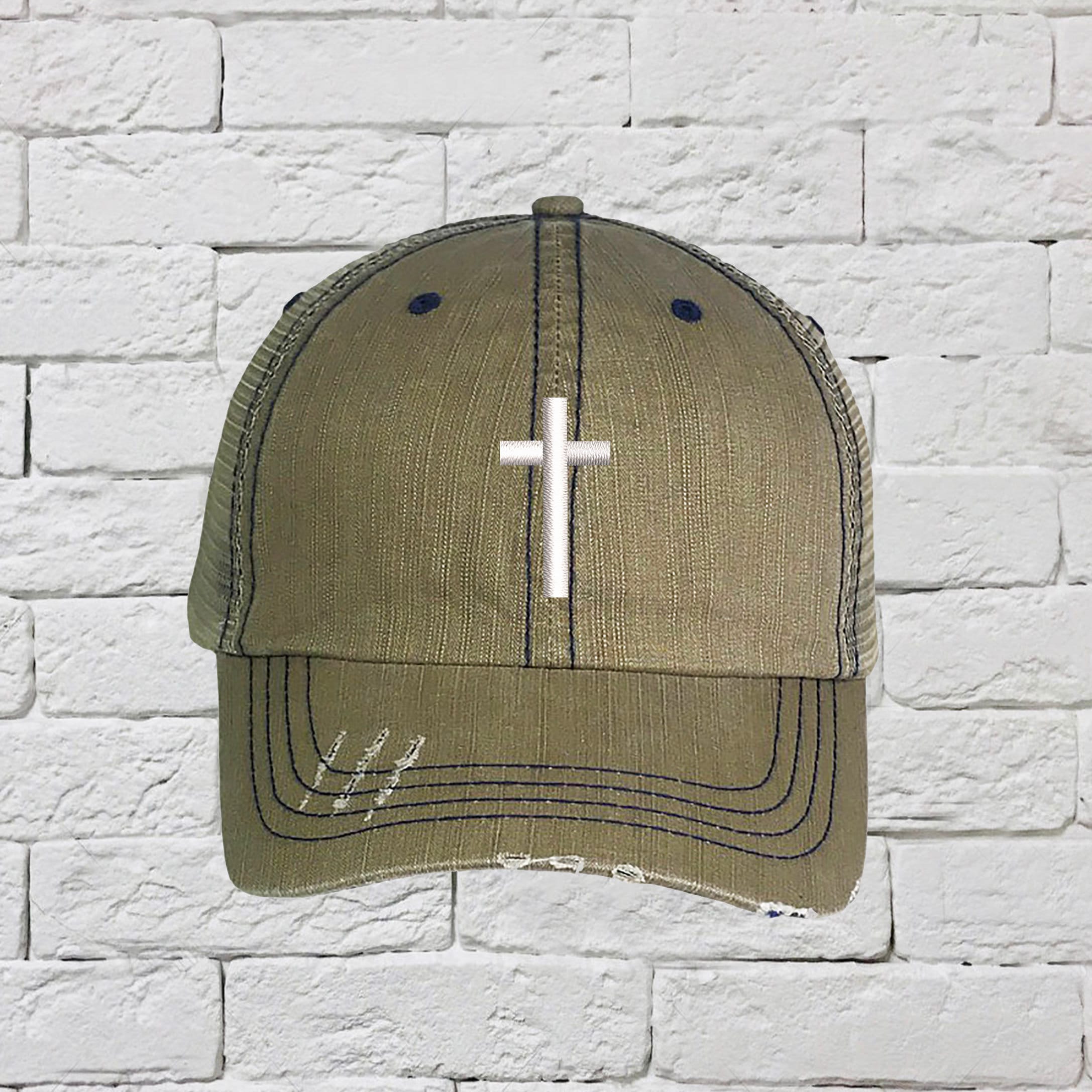 Christian Cross Hat Cross Trucker Hat Cross Distressed - Etsy