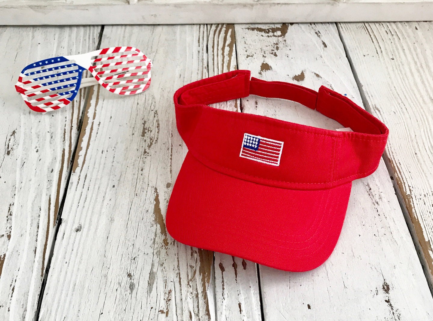 USA Flag Visor Sun Visors Flag Visor Hat Red White and - Etsy