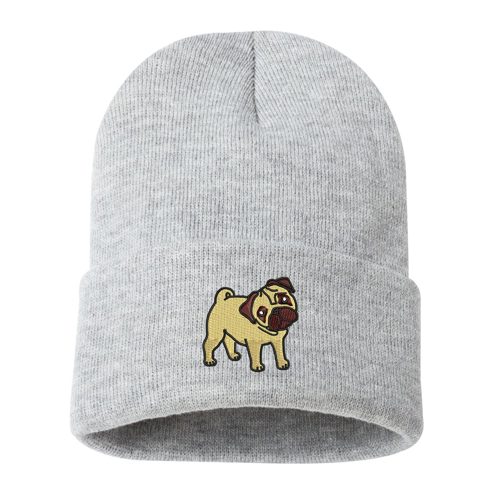 PUG Beanie Hat Embroidered Beanie Dog Mom Cuffed Cap Dog | Etsy