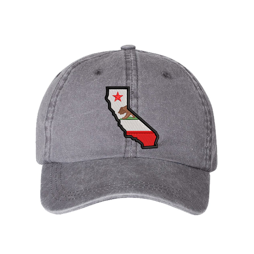 California Map Baseball Hat Golden State Dad Hats California Republic ...