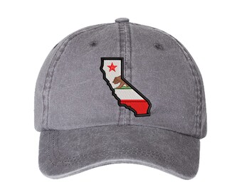 California Republic State Flag Embroidered Dad Hat - Etsy