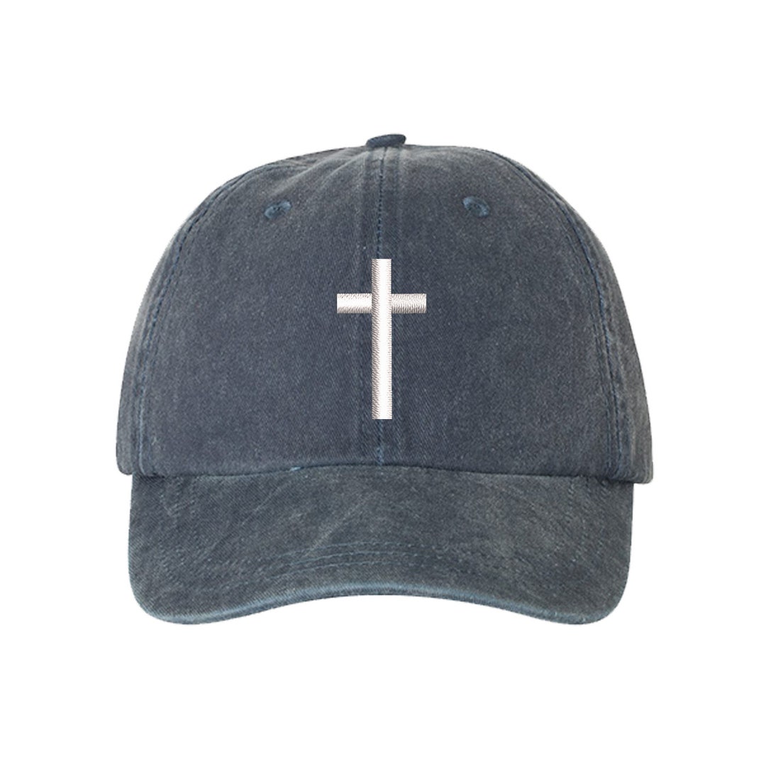 Cross Washed Dad Hat, Christian Cross Baseball Hat, Embroidered ...