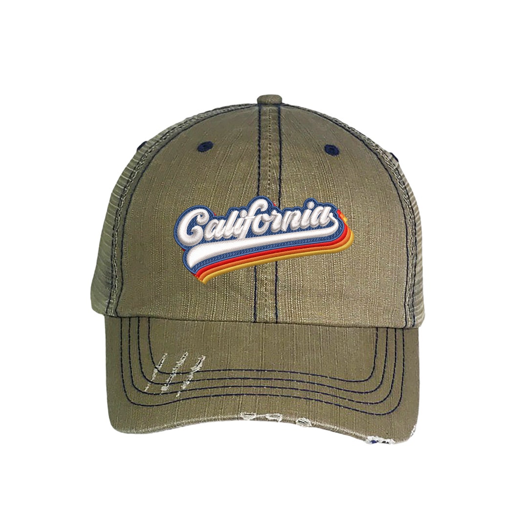 California Trucker Hat, Distressed Trucker Hat, Cali Trucker Cap ...
