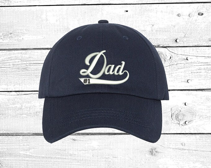 Number One Dad Baseball Cap, Fathers Day Hat, 1 DAD Hat, Dad Hat , Gift ...