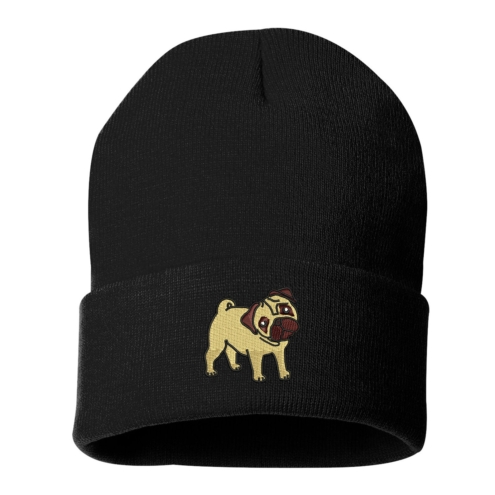 PUG Beanie Hat Embroidered Beanie Dog Mom Cuffed Cap Dog - Etsy