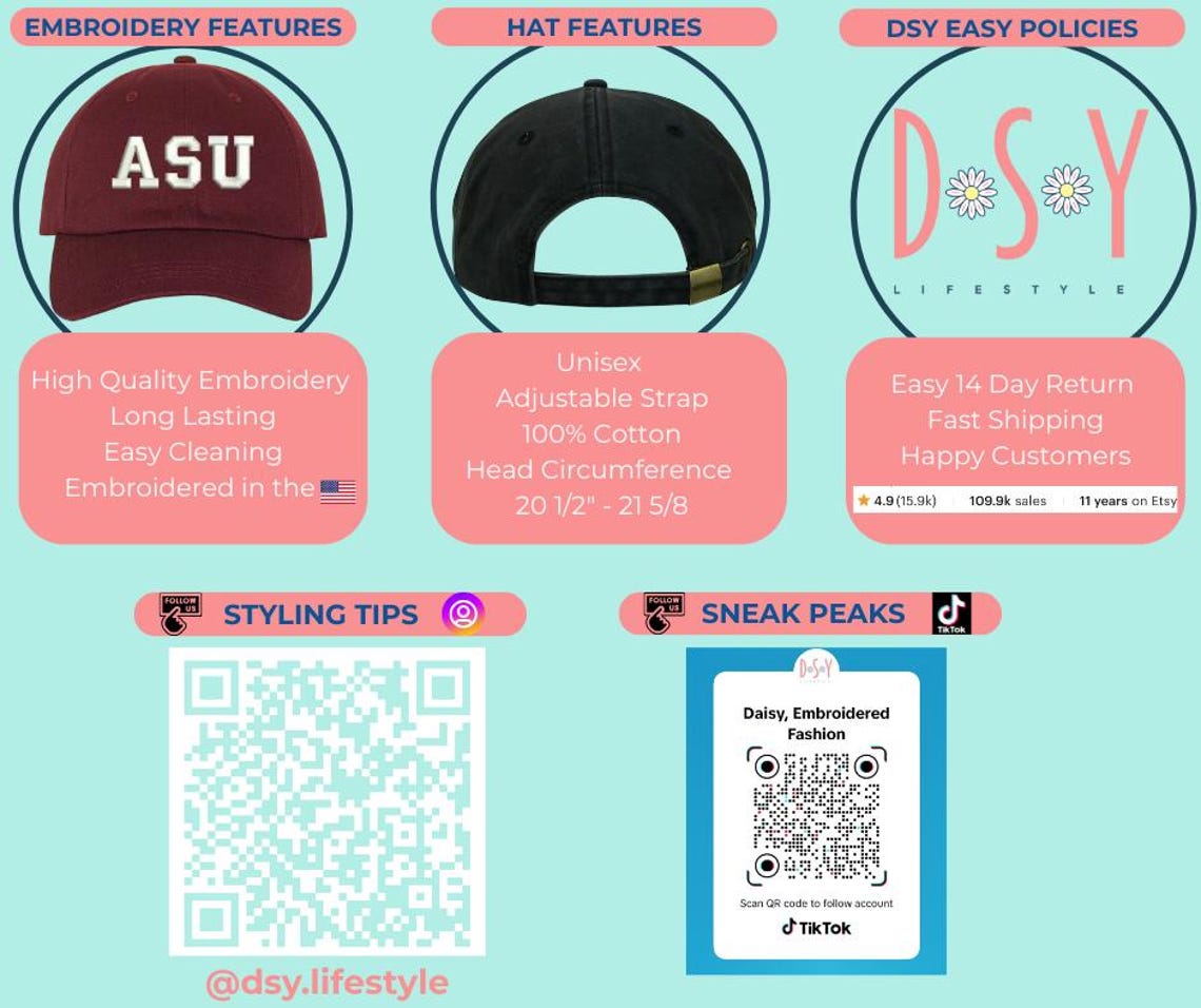 Sideline Social Club Hat: Embroidered Cotton Baseball Cap for Football ...