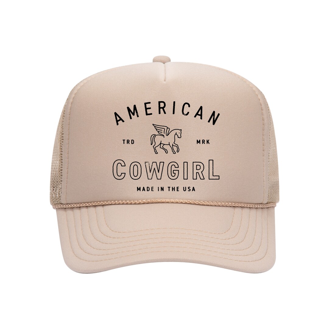 American Cowgirl Embroidered Foam Trucker Hat, Cowgirl Baseball Cap ...