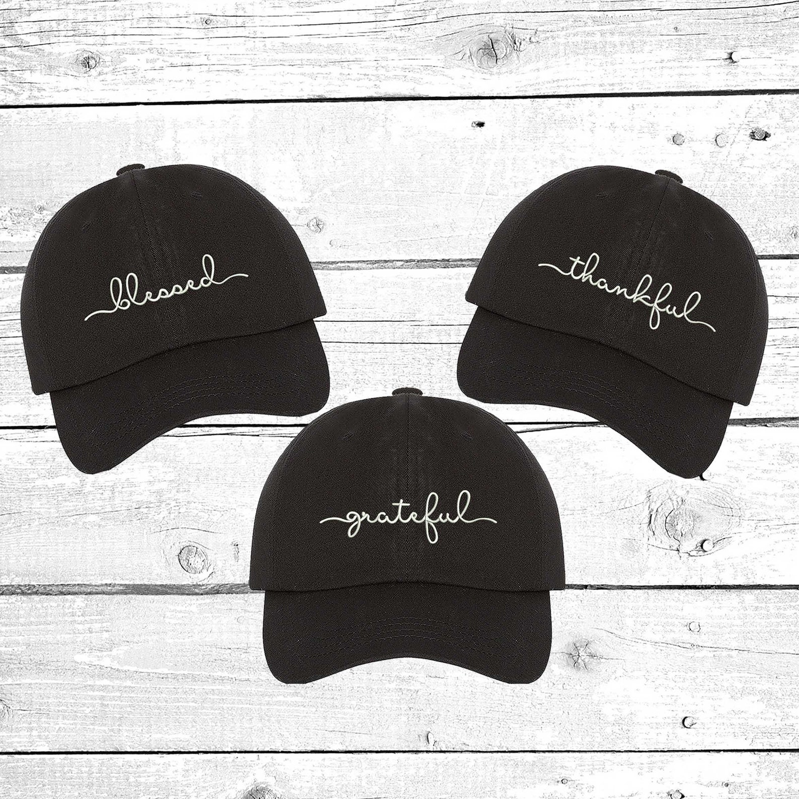 Thankful Grateful Blessed Hats , Fall Baseball Cap Thanksgiving ...