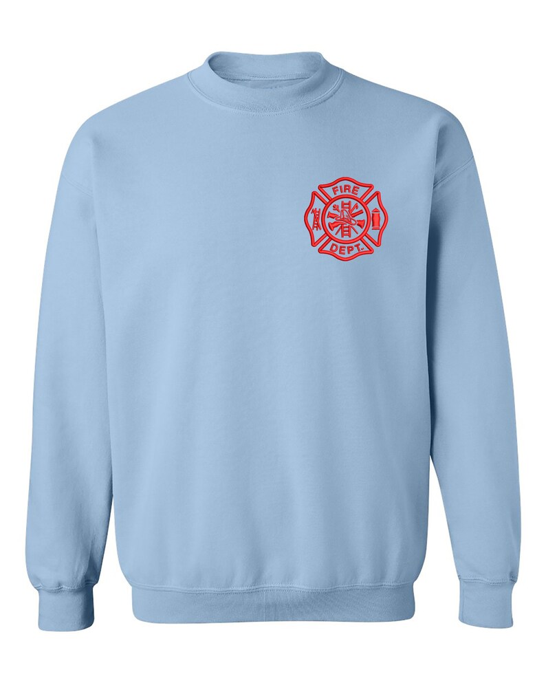 Embroidered Fire Department Shield Sweatshirt, Firefighter Gift - Etsy