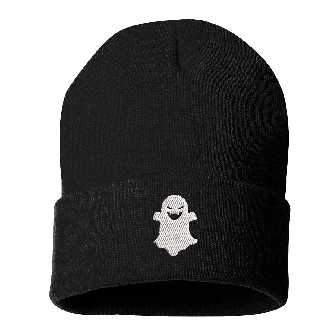 Spooky Evil Ghost Beanie Winter Hat Embroidered Beanie - Etsy