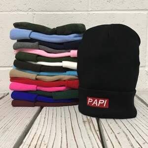 PAPI Embroidered Beanie Cuffed Cap Multiple Colors - Etsy
