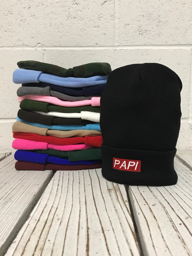 PAPI Embroidered Beanie Cuffed Cap Multiple Colors | Etsy