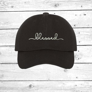 Embroidered Thankful Grateful Blessed Baseball Cap, Cotton Twill Unisex ...