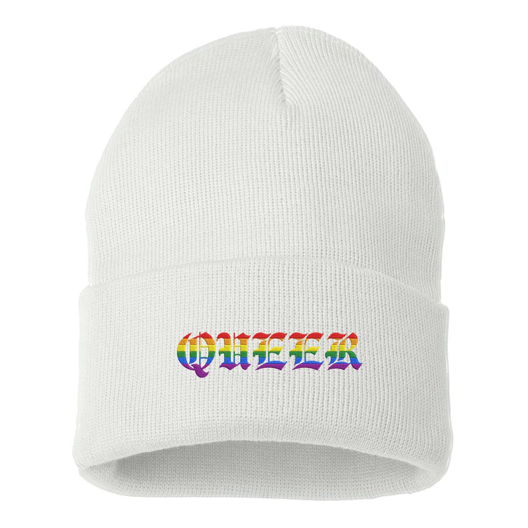 Queer Pride Cuffed Beanie, Pride Beanie, LGBTQ Hat, Cuffed Beanie Hat ...