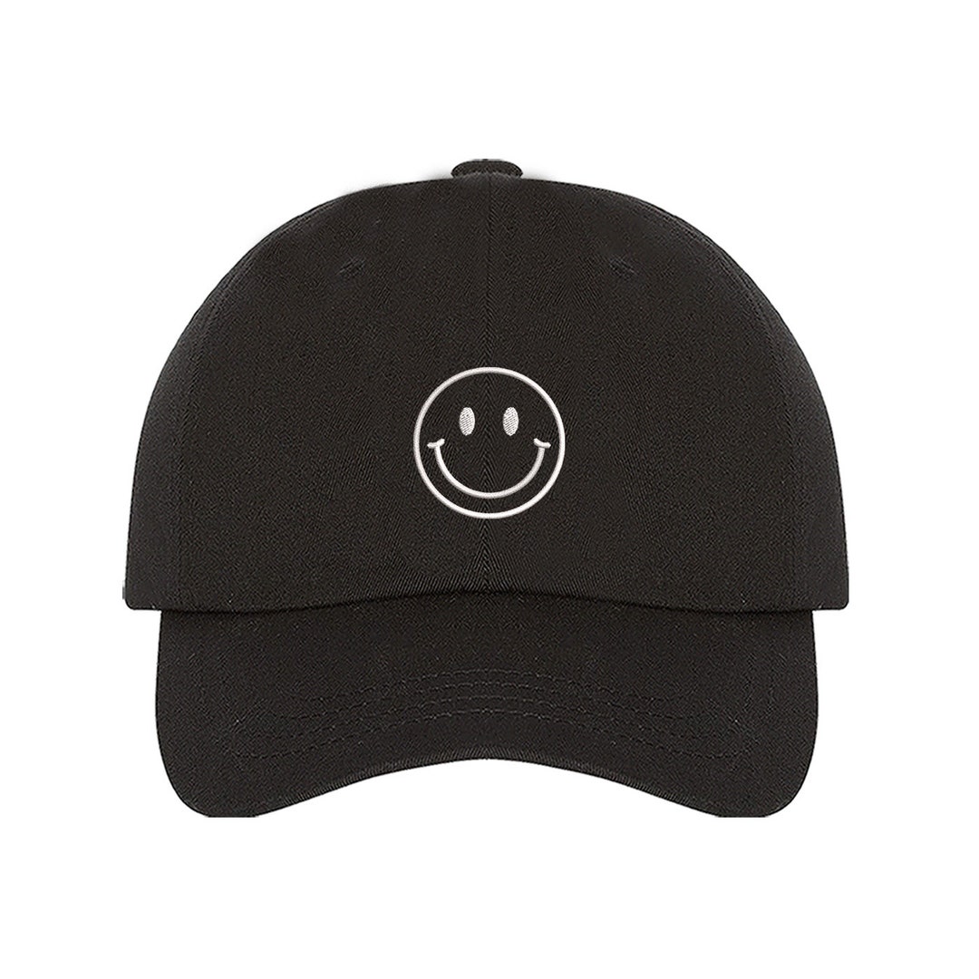 Happy Face Outline Baseball Cap Hat, Positive Hats, Gift for Her ...