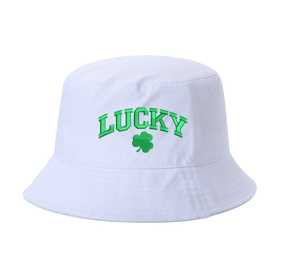 LUCKY Clover St Patricks Bucket Hat, Clover St Pattys Day Cap, St Paddy ...