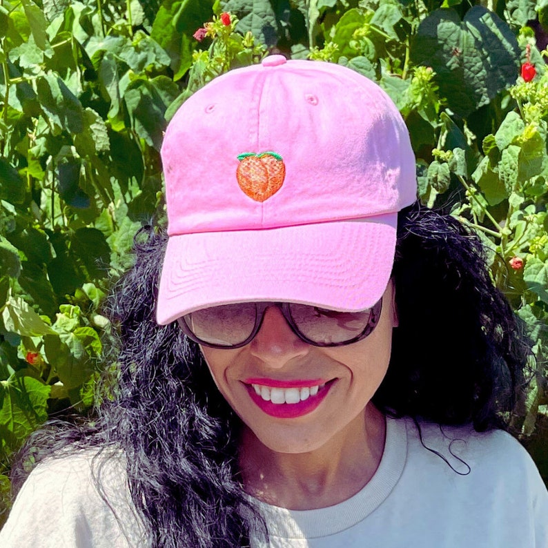 Peach Embroidered Baseball Cap, Funny Peach Butt Hats - Etsy
