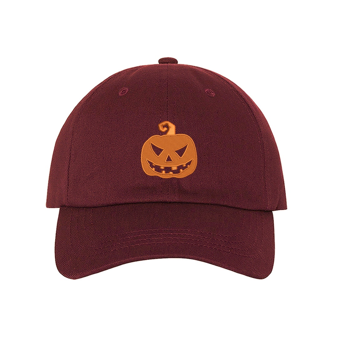 Halloween Pumpkin Dad Hat, Orange Pumpkin Embroidered Hat, Halloween ...