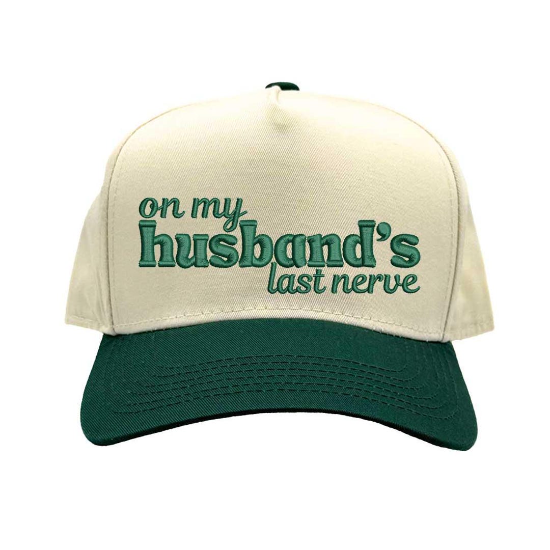 On My Husband's Last Nerve Hat, Funny Embroidered Baseball Cap - Etsy