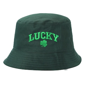 LUCKY Clover St Patricks Bucket Hat, Clover St Pattys Day Cap, St Paddy ...