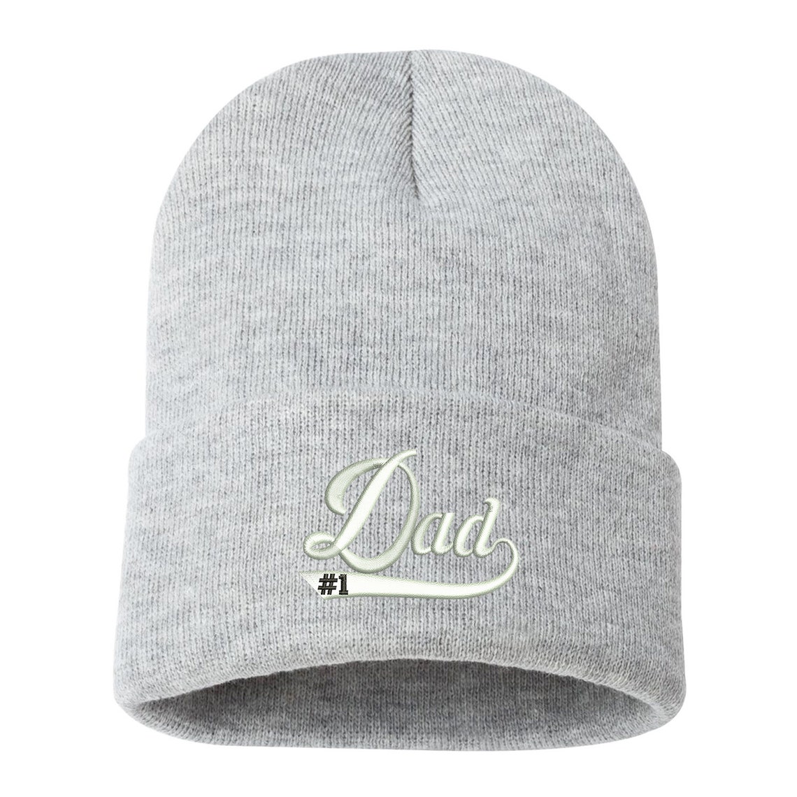Number One Dad Embroidered Beanie Cuffed Cap, Gift for Dad, Sports Dad ...