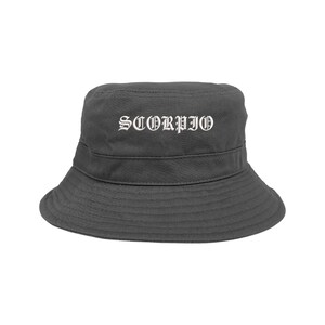 Scorpio Uppercase Bucket Hat, Embroidered Hat, Astrology Bucket Hat ...