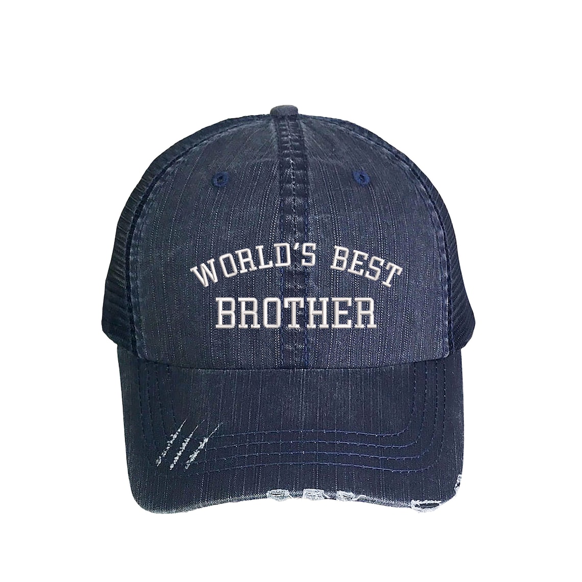 Worlds Best Brother Distressed Trucker Cap Brother Distressed | Etsy