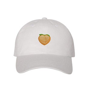 Peach Embroidered Baseball Cap, Funny Peach Butt Hats - Etsy