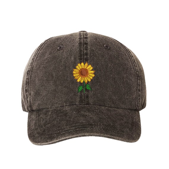 Sunflower Washed Baseball Dad Hat Sunflower Dad Hat - Etsy