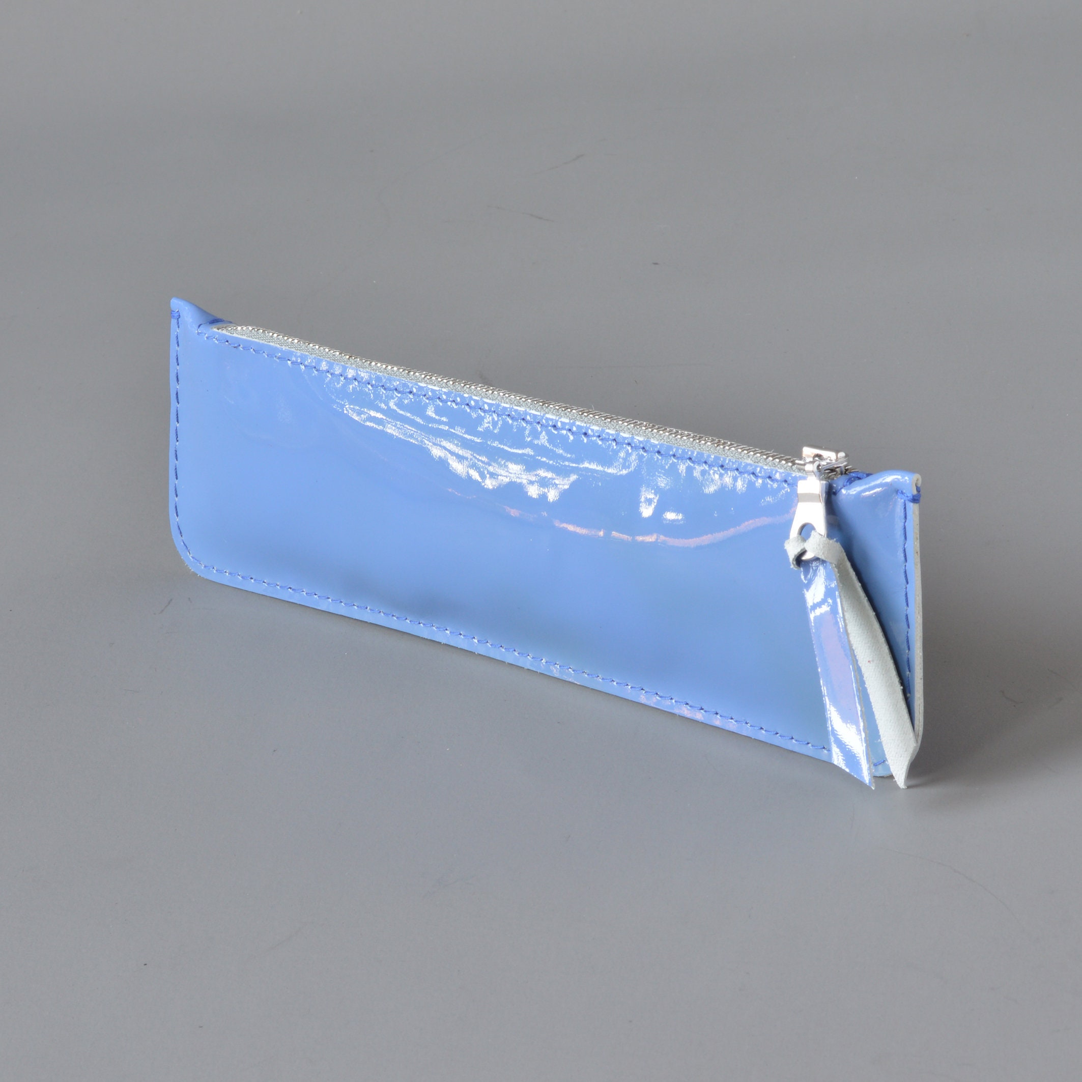 Handmade Blue Leather Pencil Pen Case | Etsy