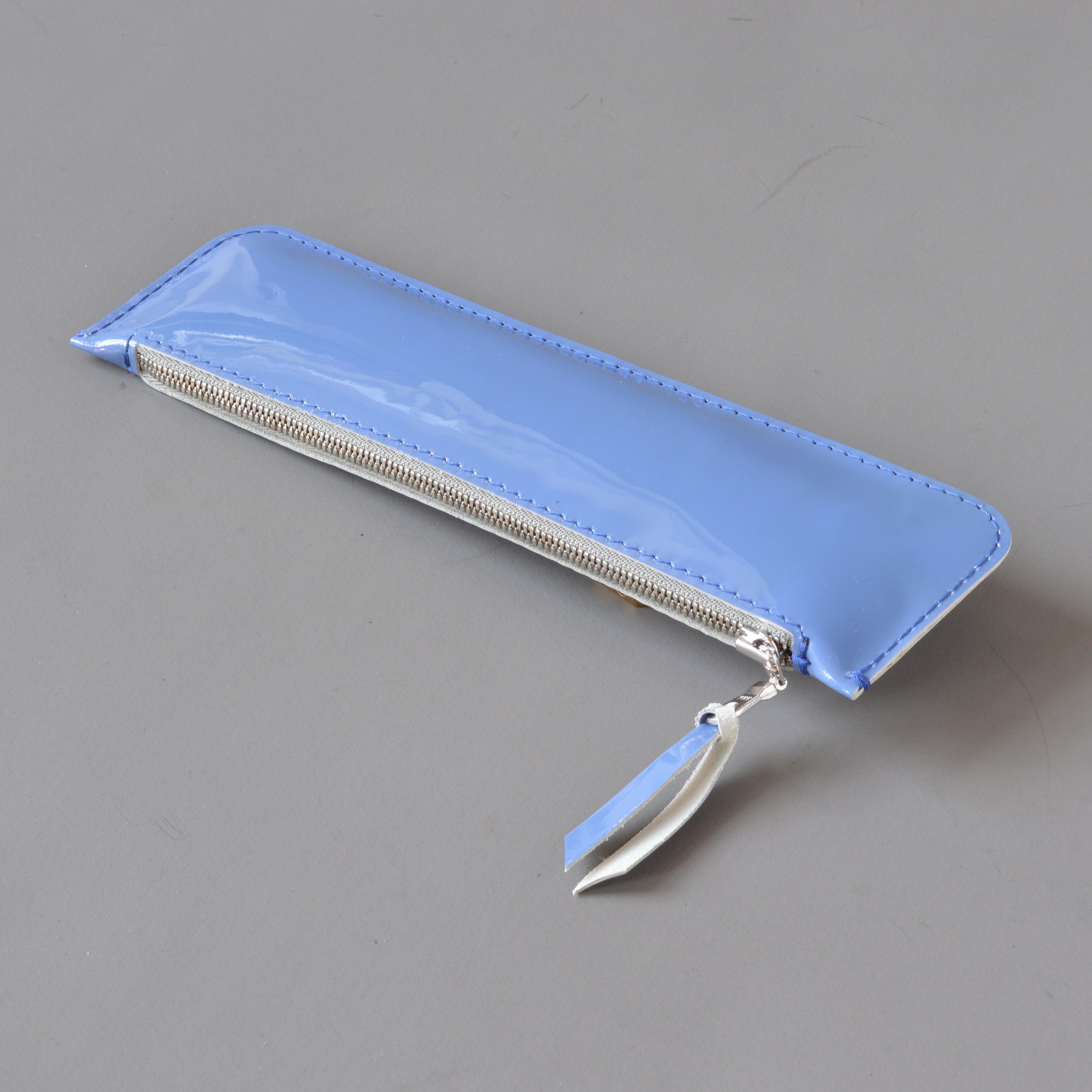 Handmade Blue Leather Pencil Pen Case | Etsy