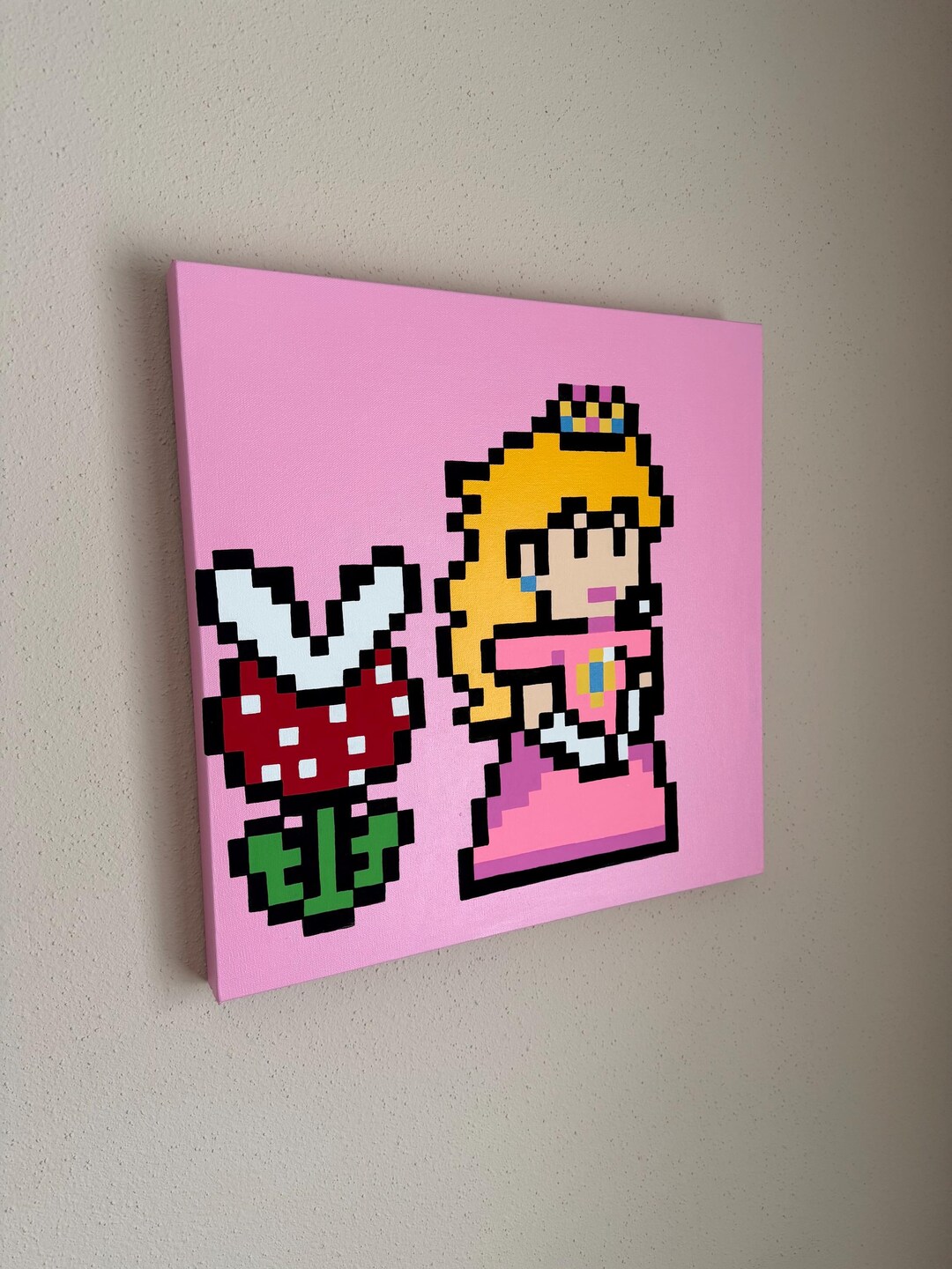 Mario & Princess Peach Pixel Painting - Etsy