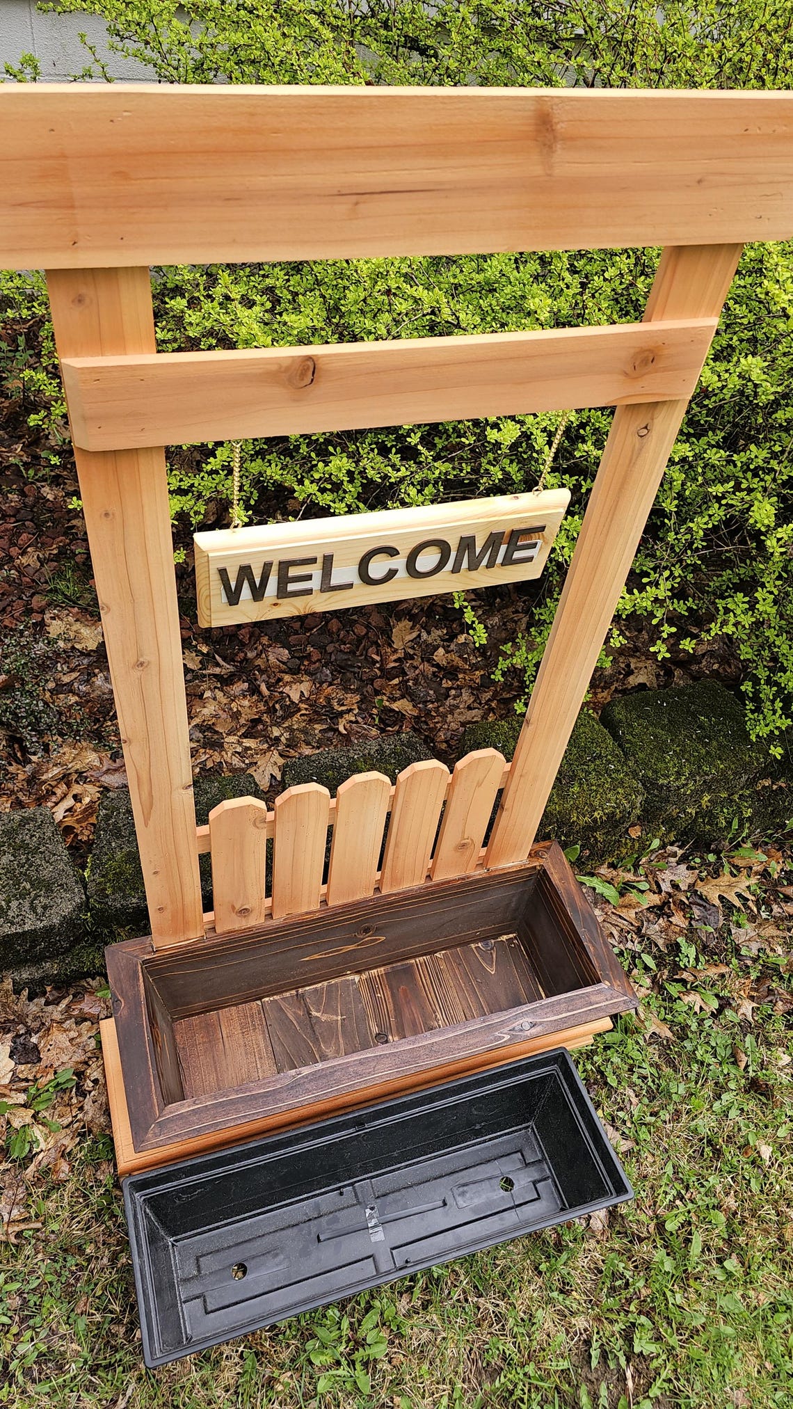 Cedar Planter With Customizable Sign. Raised Cedar Planter - Etsy