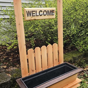 Cedar Planter With Customizable Sign. Raised Cedar Planter - Etsy