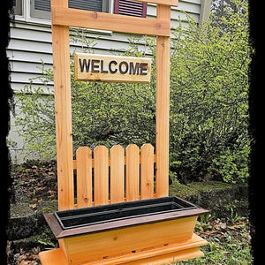 Cedar Planter With Customizable Sign. Raised Cedar Planter - Etsy
