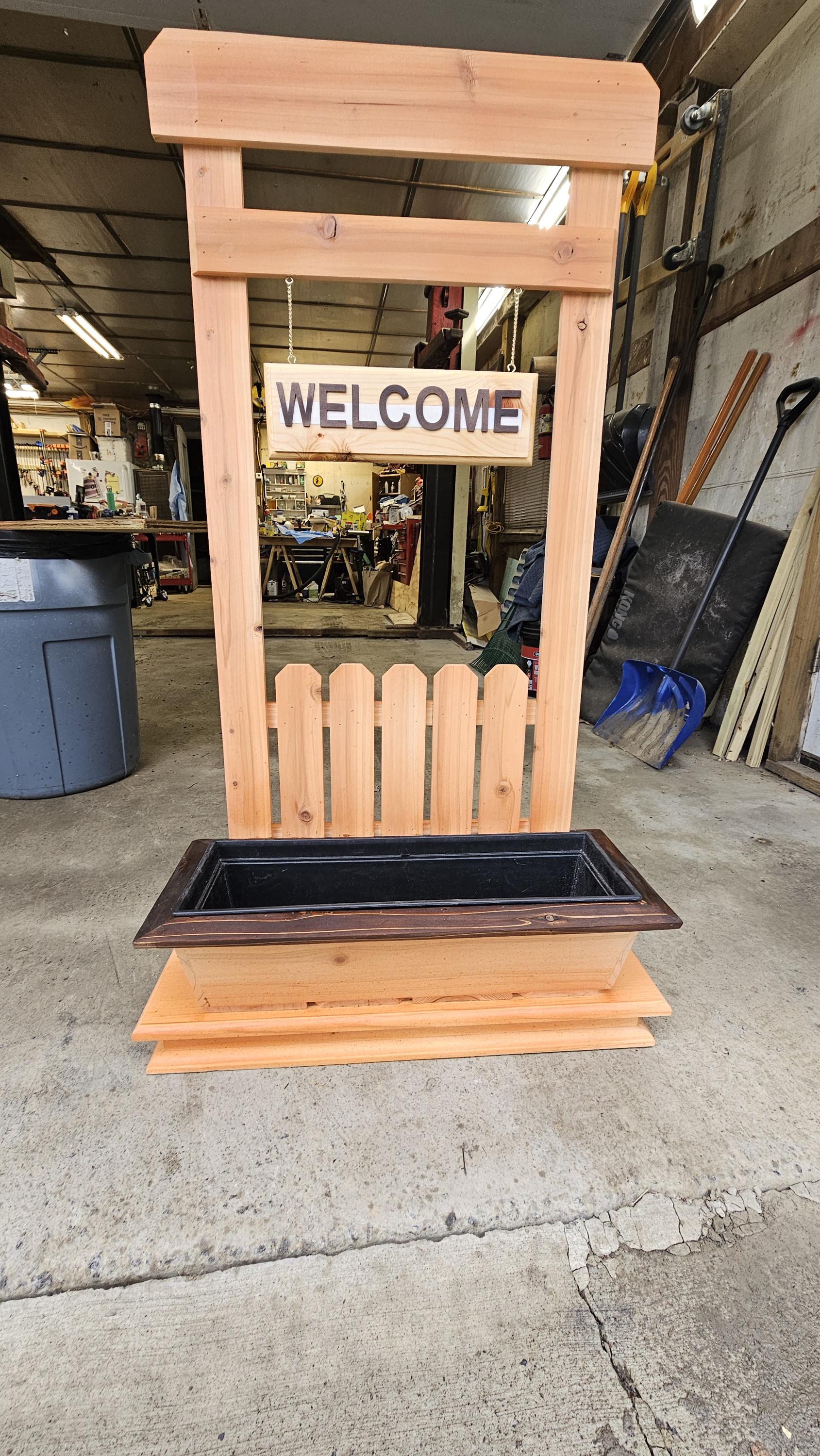 Cedar Planter With Customizable Sign. Raised Cedar Planter - Etsy
